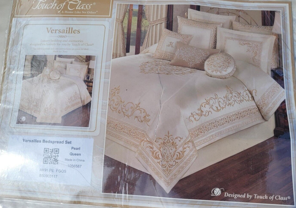 Touch Of Class Versailles Pearl Embroidered Comforter & 2 Sham Set ...