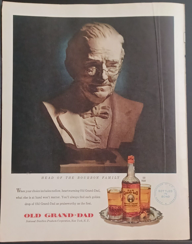 1948 Old Grand-Dad Kentucky Whiskey Vintage Print Ad 40s Head of ...
