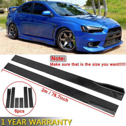 78.7'' Side Skirt Extension Rocker Splitter Gloss For MITSUBISHI LANCER ...