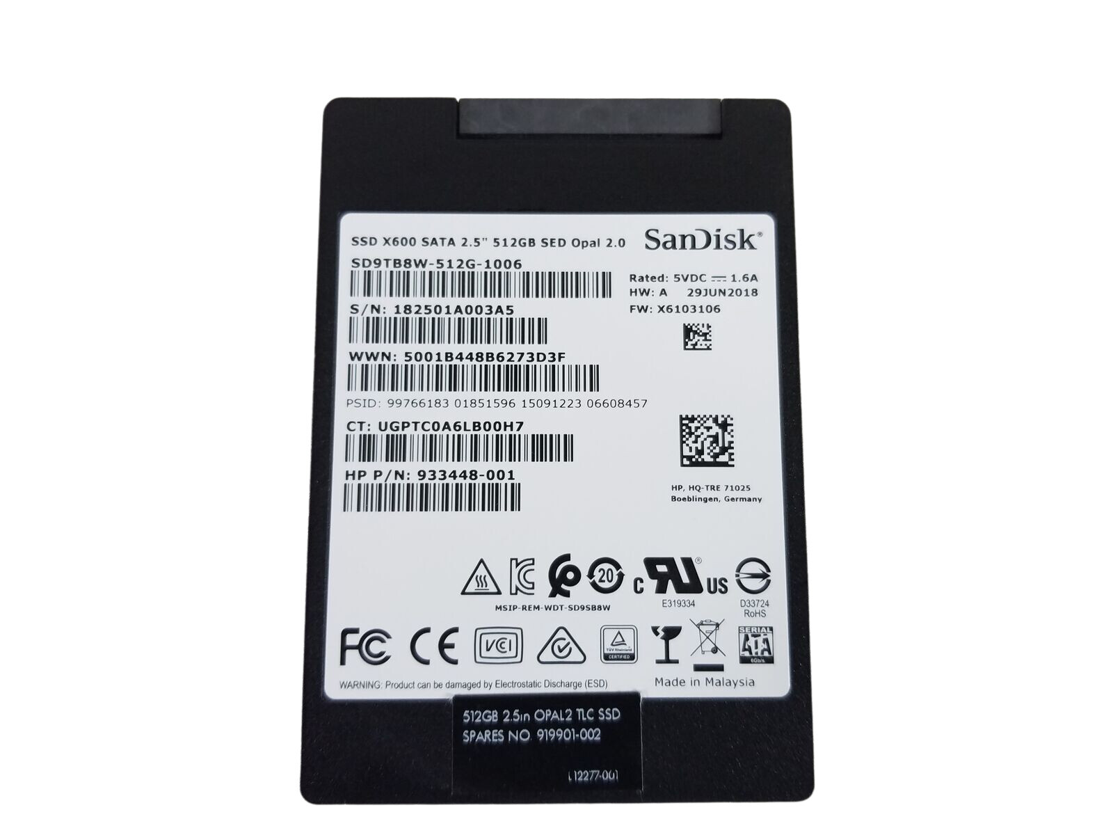 SanDisk X600 SED SATA III 512 GB Internal SSD - SD9TB8W-512G for sale ...