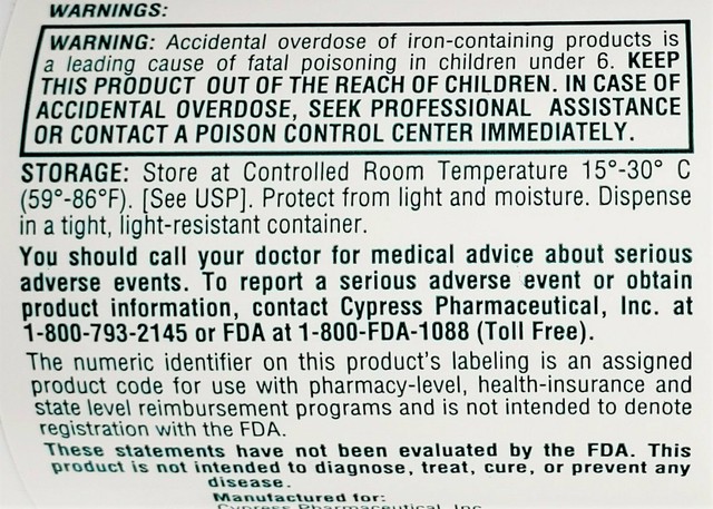 Cypress Poly-Iron Polysaccharide Iron Complex 150mg - 100 Capsules for ...