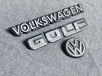 1985-1993 VW Golf Cabriolet MK1 Trunk Badge Logo Black Emblem OEM Kit ...