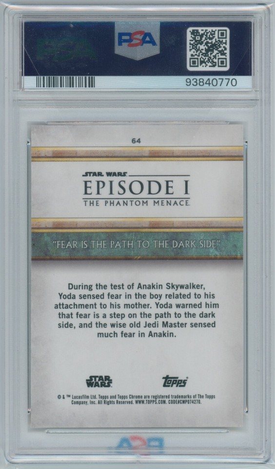 2024 Fear Is The Path Topps Sapphire Phantom Menace Star Wars Gold 6/50 ...