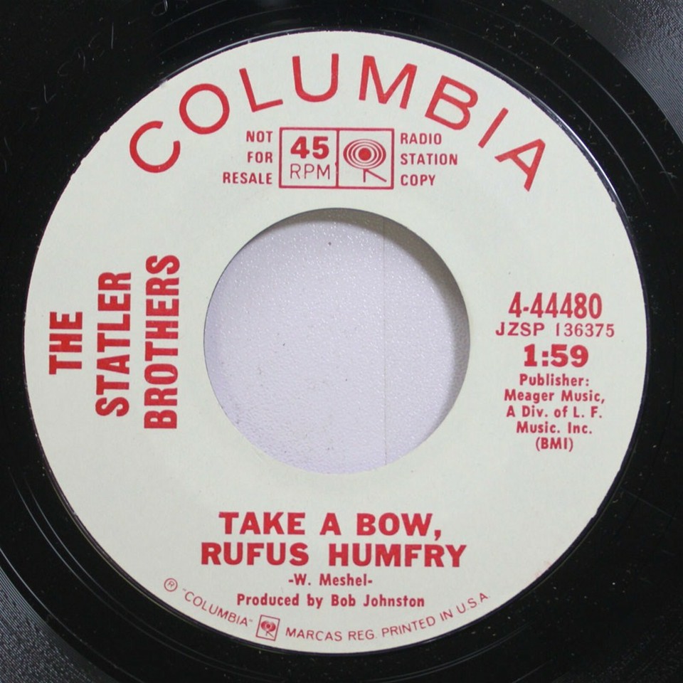 Country Promo 45 The Statler Brothers - Jump For Joy / Take A Bow ...