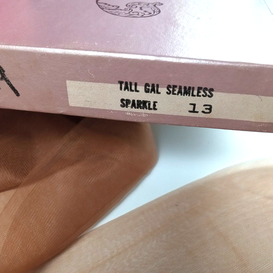 sz 13x40 RARE SIZE VTG FLAT KNIT RHT SEXY NYLON GARTER STOCKINGS 1 PR ...