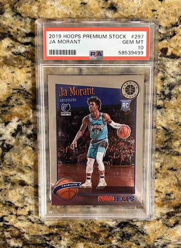 2019 NBA Hoops Premium Stock Ja Morant PSA 10 #297 Tribute Rookie RC ...