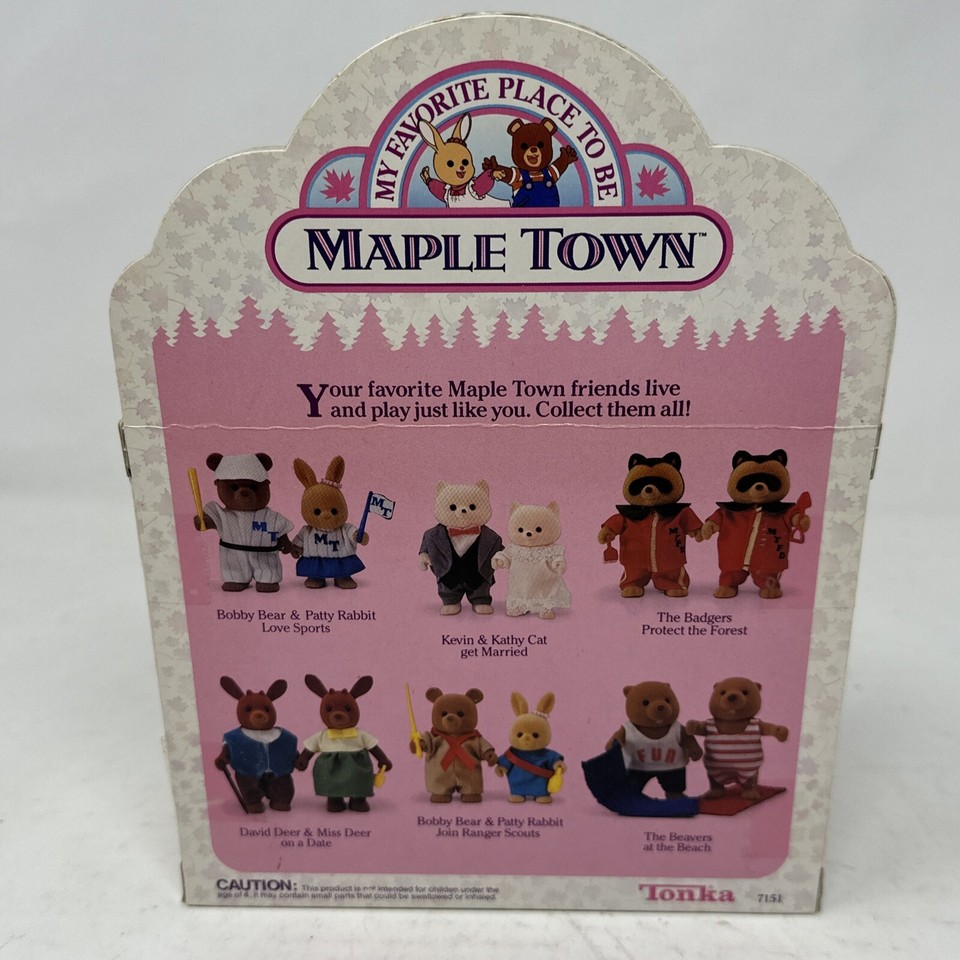 Maple Town Patty Rabbit & Bobby Bear Love Sports Tonka 1988 New In Box ...