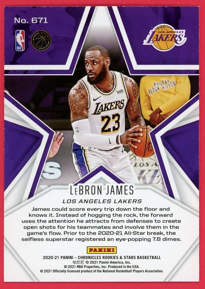 2020-21 Panini Rookies & Stars LeBron James Los Angeles Lakers #671 | eBay