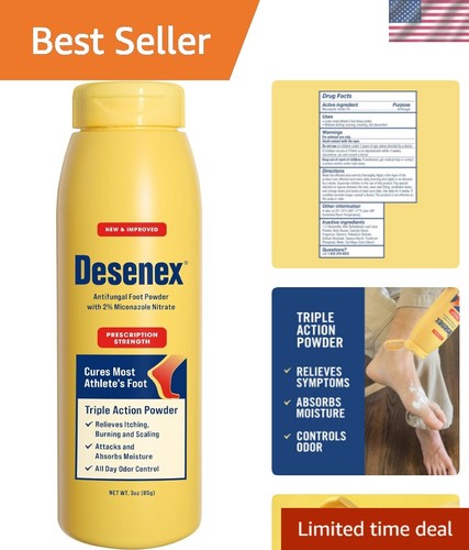 Talc-Free Anti-Fungal Foot Powder, 2% Miconazole, Relieves Itching ...