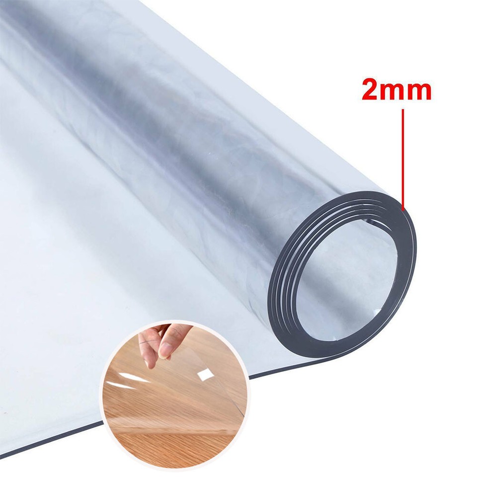 Plastic Waterproof Clear Tablecloth PVC Dinning Table Protector Cover ...
