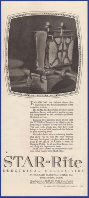 Vintage 1924 STAR-RITE Electric Toaster Kitchen Appliance 1920's Print ...