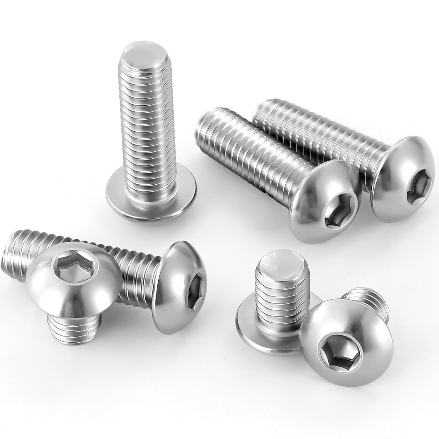 M6 Button Head Socket Cap Screws, Stainless Steel (304) (8mm, 100)+Free ...