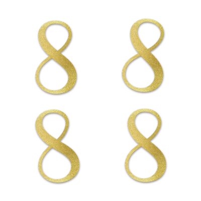 Gold Glitter 8 Cut-Out Numbers 8th Birthday Party Anniversary ...
