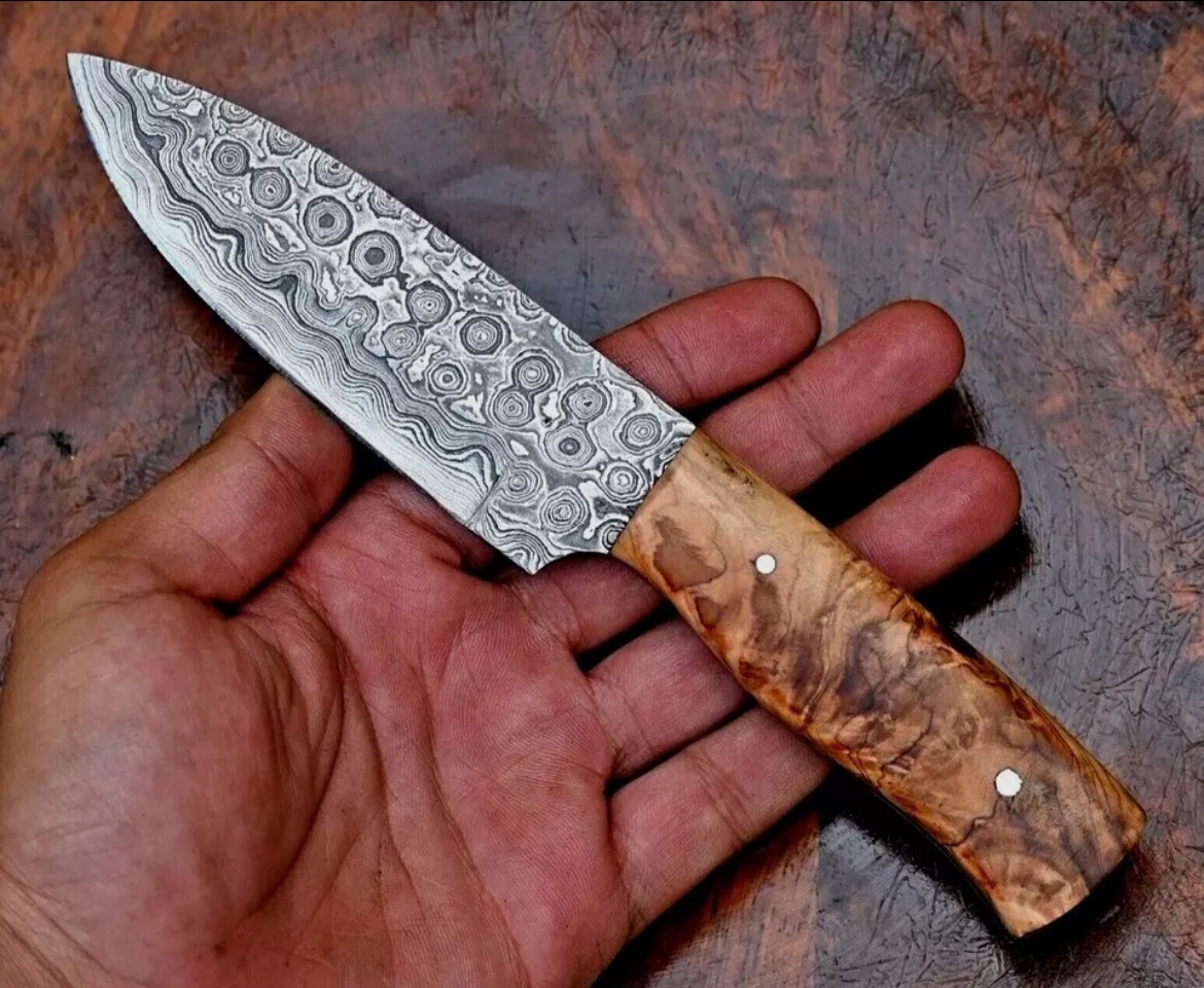 Custom Made Damascus Hunting Knife - Hand Forged Damascus Steel Sharp ...