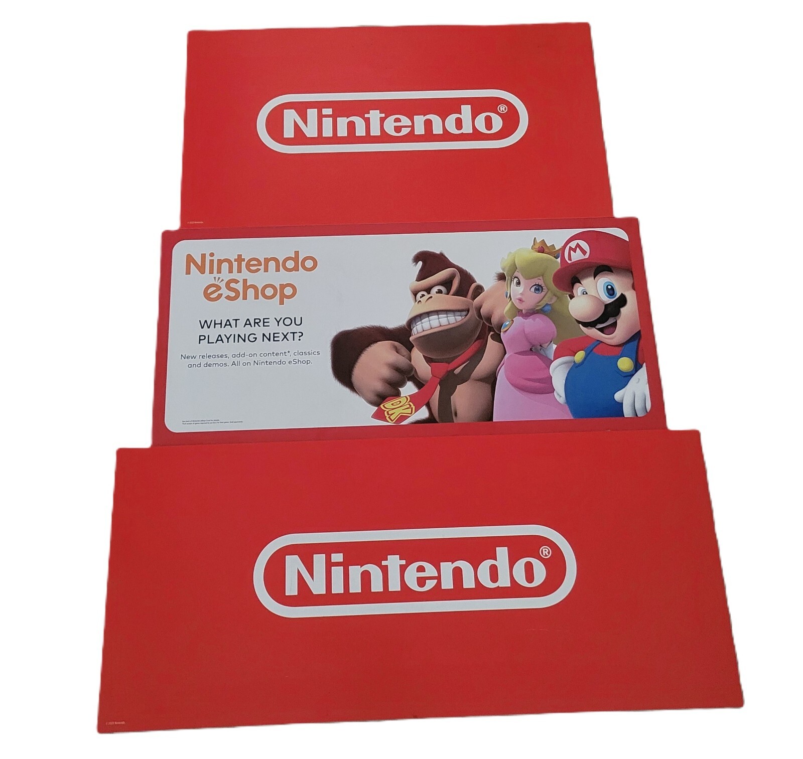 Lot Nintendo Promo Poster Vinyl Advertising Graphic Mario Donkey Kong ...