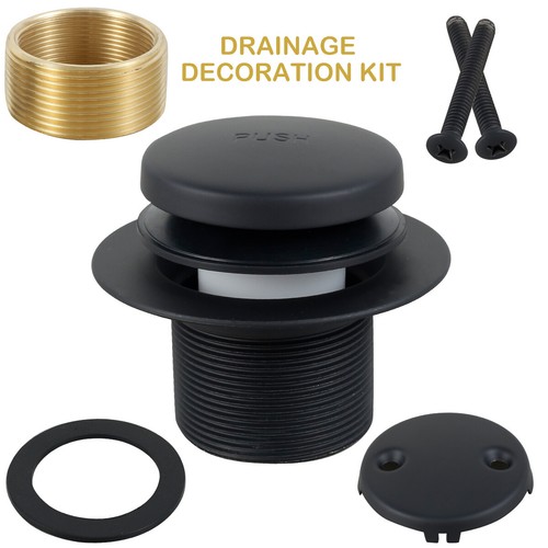 Tub Drain Overflow Kit Matte Black Bathtub Drain Set with 2-Hole ...