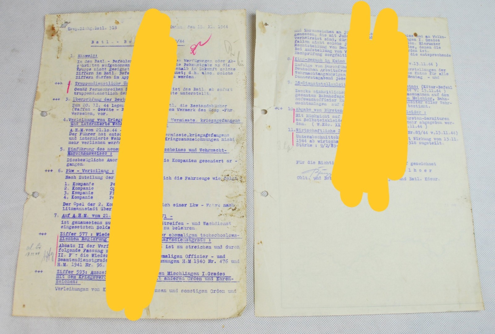 Original WW2 WWII German military Wehrmacht documents orders papers ...
