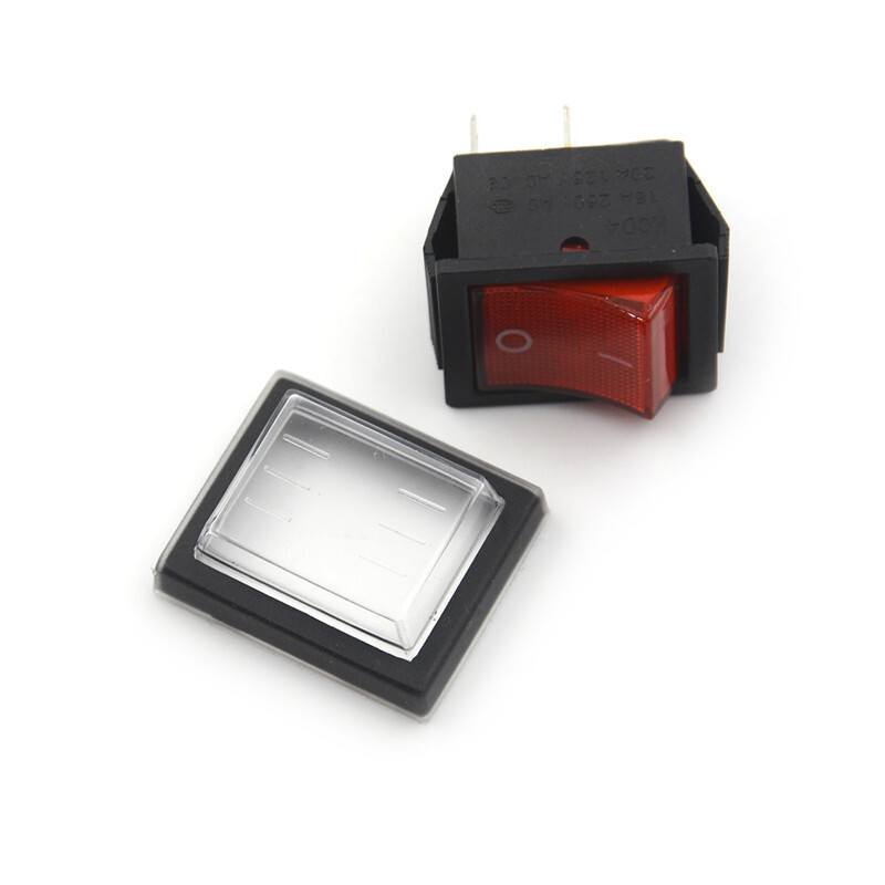 Red Button Rocker Switch 4 Plugs 16A 250V Electrical Equipment Switches ...