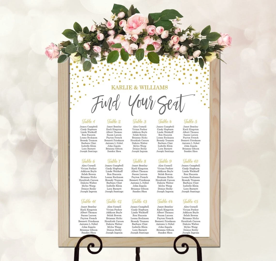 Wedding Seating Chart Free Template