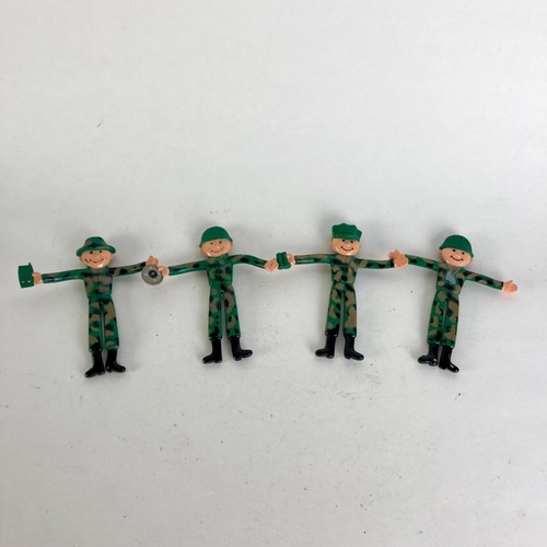 Vintage Flexible Army Men Toy Soldiers Bendable Set of 4 | eBay