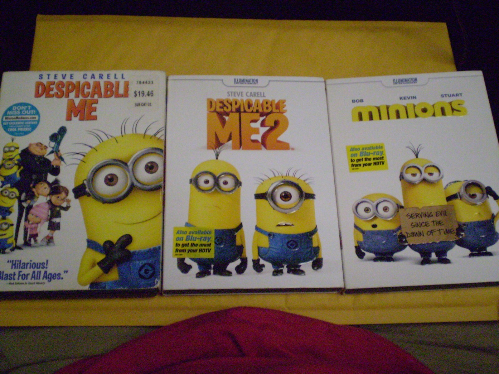 (3) Despicable Me Minions DVD Lot: Despicable Me 1 & 2 + Minions w ...