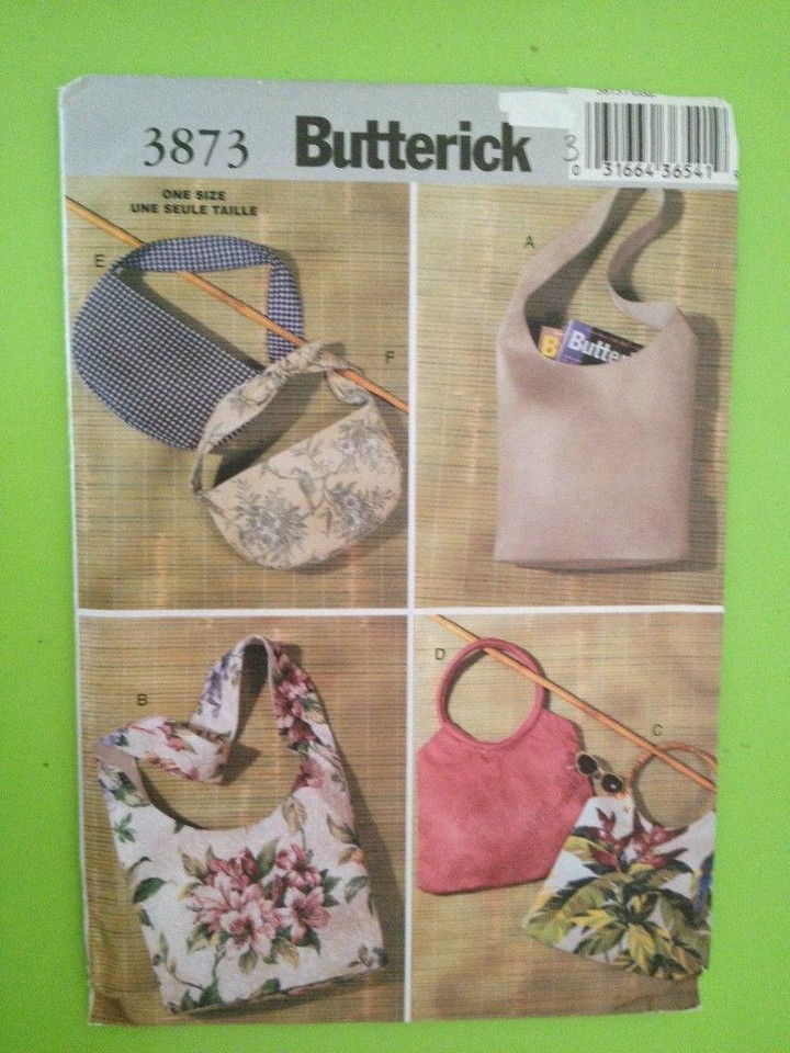 Butterick Sewing Pattern 3873 Fashion Accessories Handbags 6 styles ...
