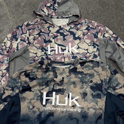 Huk Sweatshirt Men Large Blue Long Sleeve Outdoors Hike Fish ...