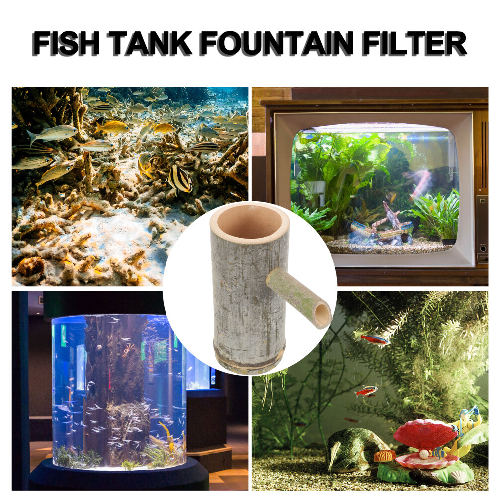 Bamboo Water Fountain Spout Aquarium Fish Tank Bamboo Fountain Decor ...