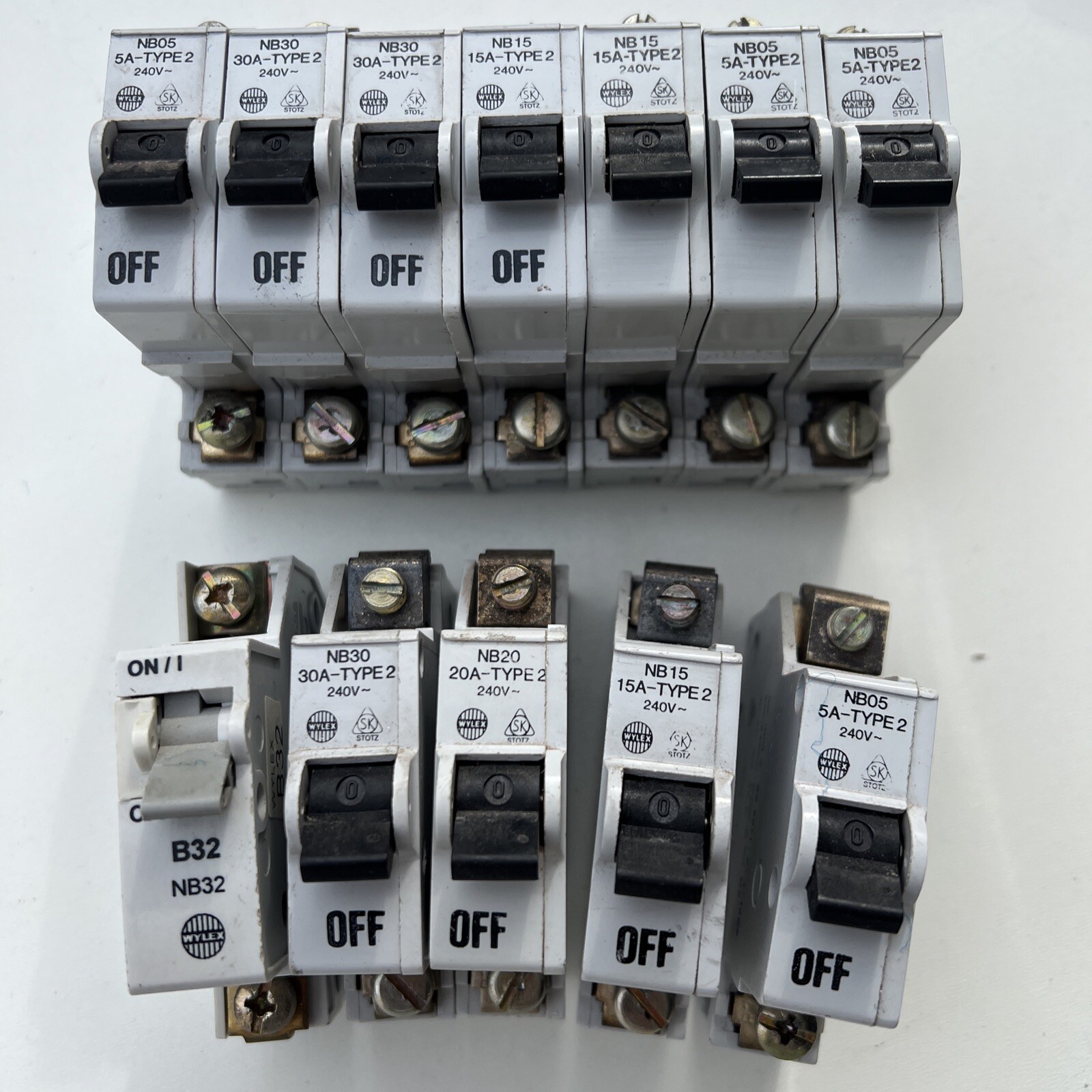 Wylex Stotz NB Type 2 / B MCB Miniature Circuit Breaker 5A 15A 20A 30A ...
