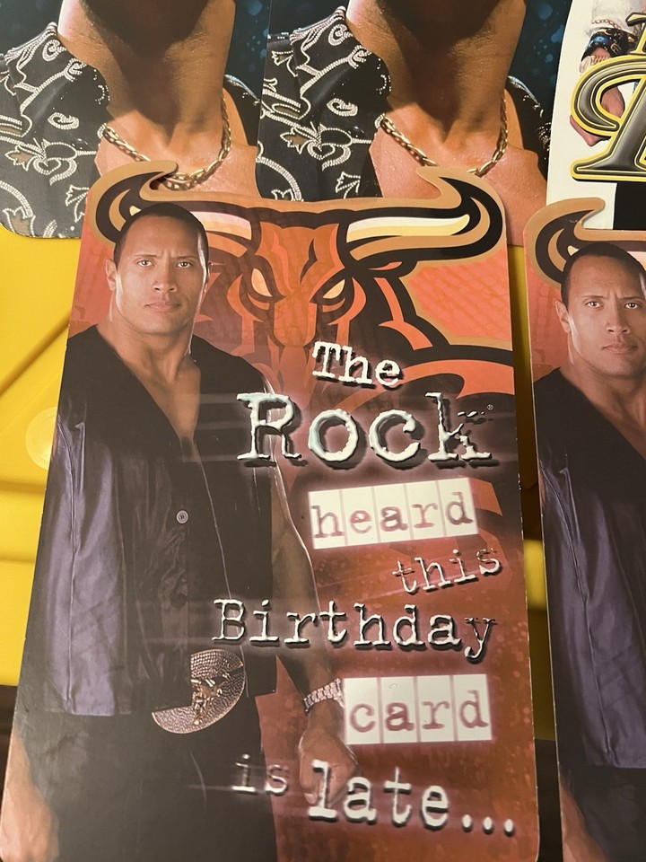 LOT 6 WWF The Rock Dwayne Johnson Birthday Greeting Card Vintage ...