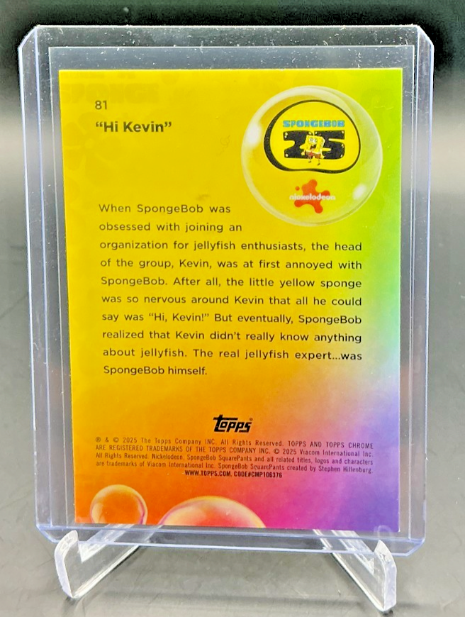 2025 Topps Chrome Spongebob HI KEVIN Wave Refractor 02/175 #81 | eBay