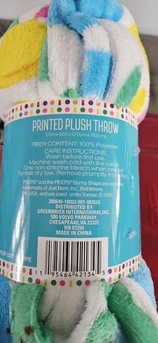 PEEPS PLUSH THROW EASTER BLANKET 50" X 60" BUNNIES NEW--Adorable!! | eBay