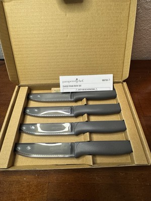 New Pampered Chef Coated Steak Knife Set 100750 4 Knives Covers ...