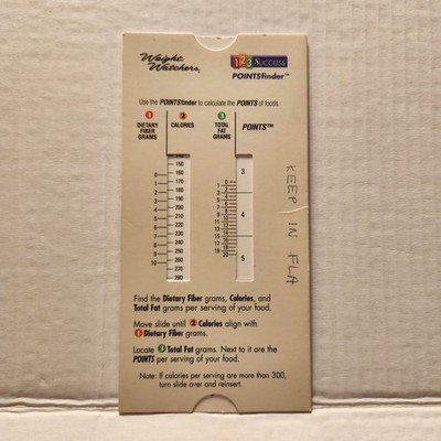 Weight Watchers WW 123 Success Points Finder Slide Slider Calculator ...
