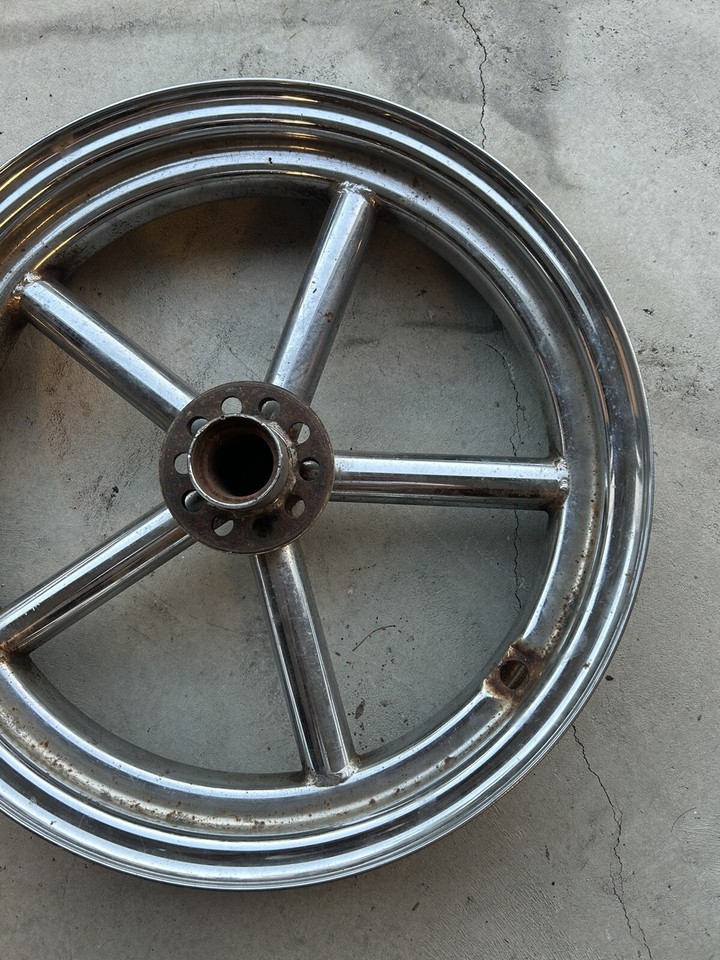 16” Round 5 Spoke Invader Rear Wheel Harley Chopper Pan Shovel Knuckle ...