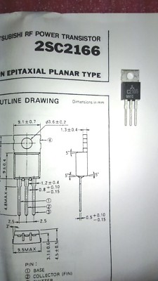 2SC2166 MITSUBISHI NPN GALAXY CONNEX STRYKER RF POWER TRANSISTOR NOS | eBay