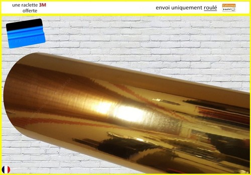 film vinyle chrome doré thermoformable sticker adhésif covering 130cm x ...