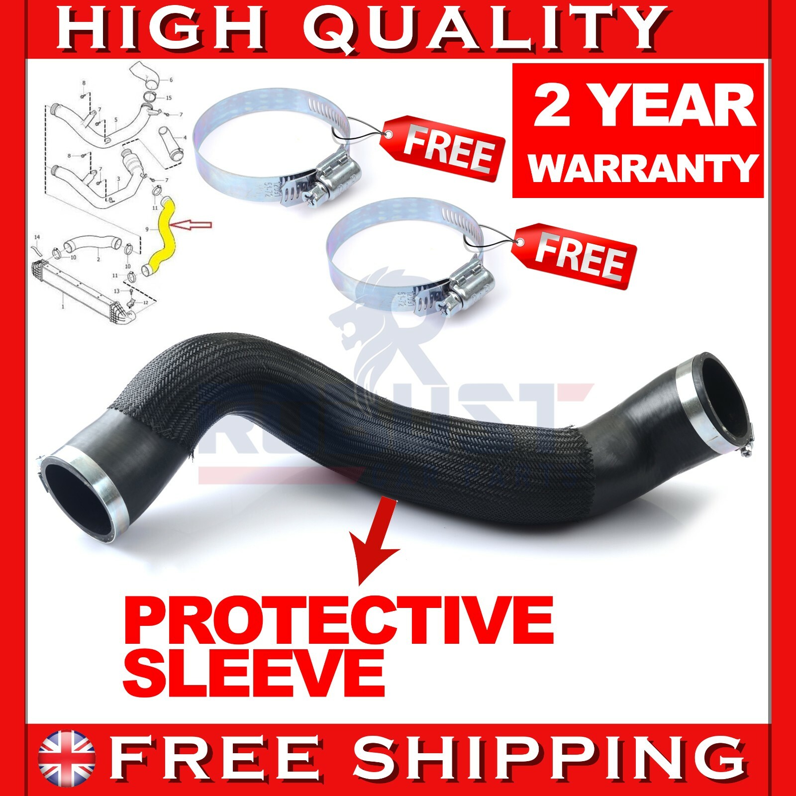 FOR VOLVO V60 S60 XC60 V70 S80 XC70 INTERCOOLER TURBO HOSE PIPE ...
