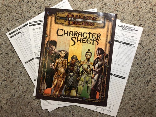 Character Record Sheets (Dungeons & Dragons 3rd Edition d20 System RPG ...