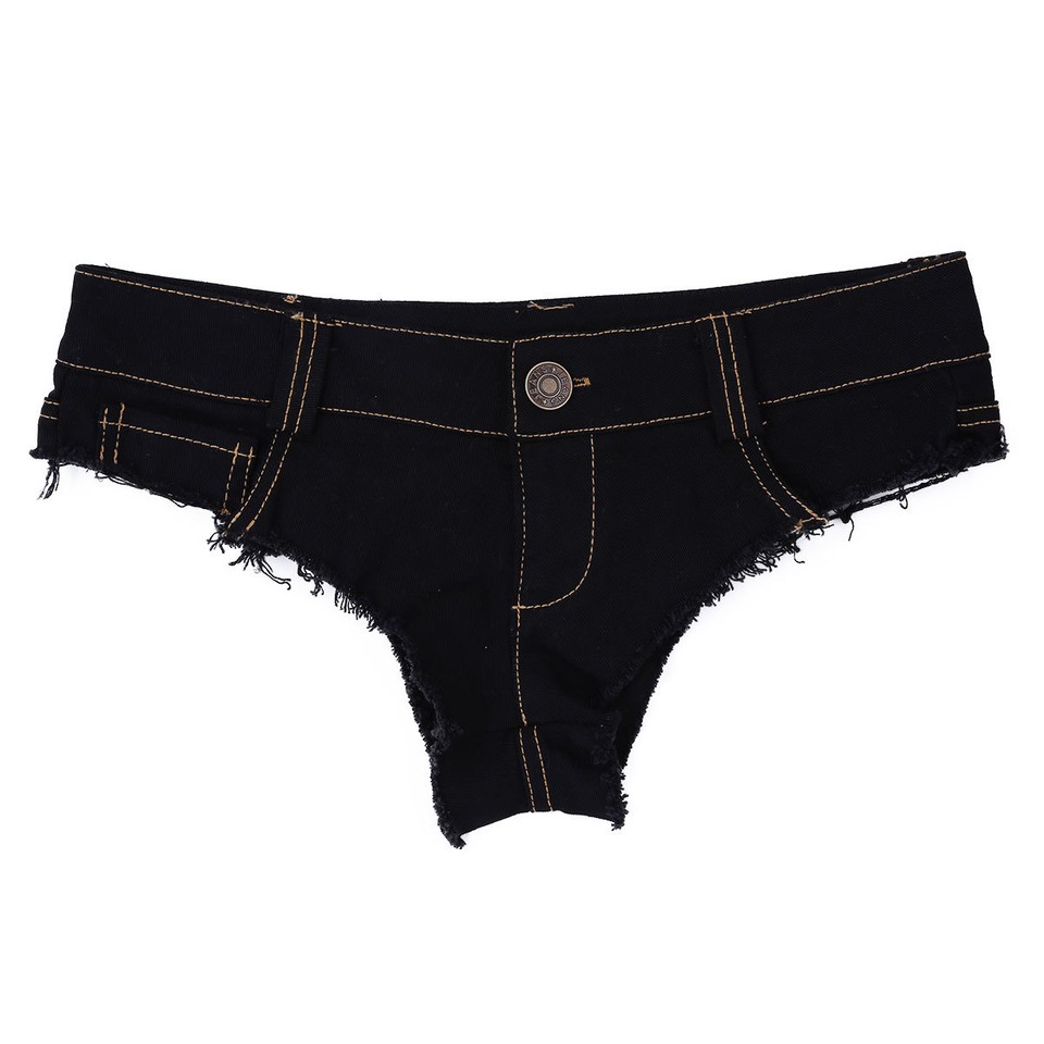 Womens Mini Hot Pants Jeans Micro Shorts Denim Triangle Jeans Low Waist ...