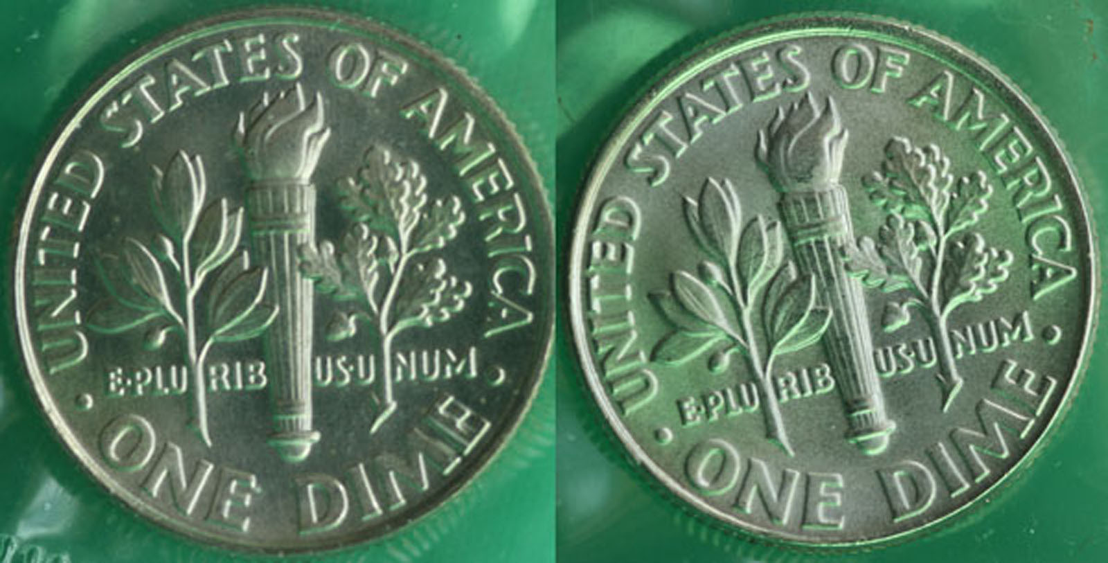 2005 P and D Roosevelt Dime 2 Coins from US Mint Set BU Cellos Ten ...
