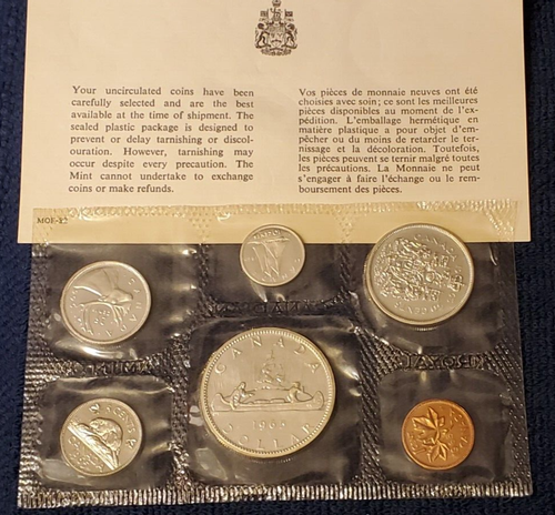 1965 Royal Canadian Mint 6 coin uncirculated set "Blunt 5" Type 2 | eBay