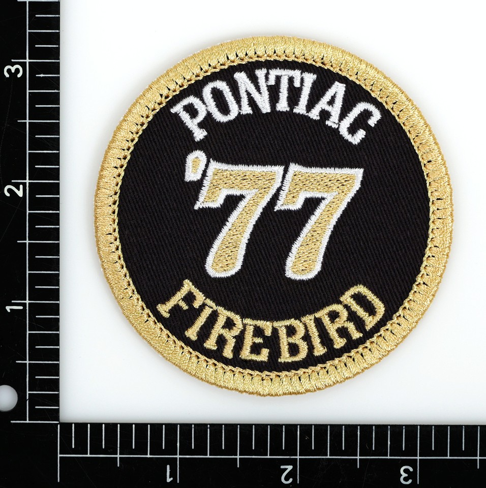 1977 Pontiac Firebird Embroidered Patch Black/Gold Iron-On Sew-On Hat ...