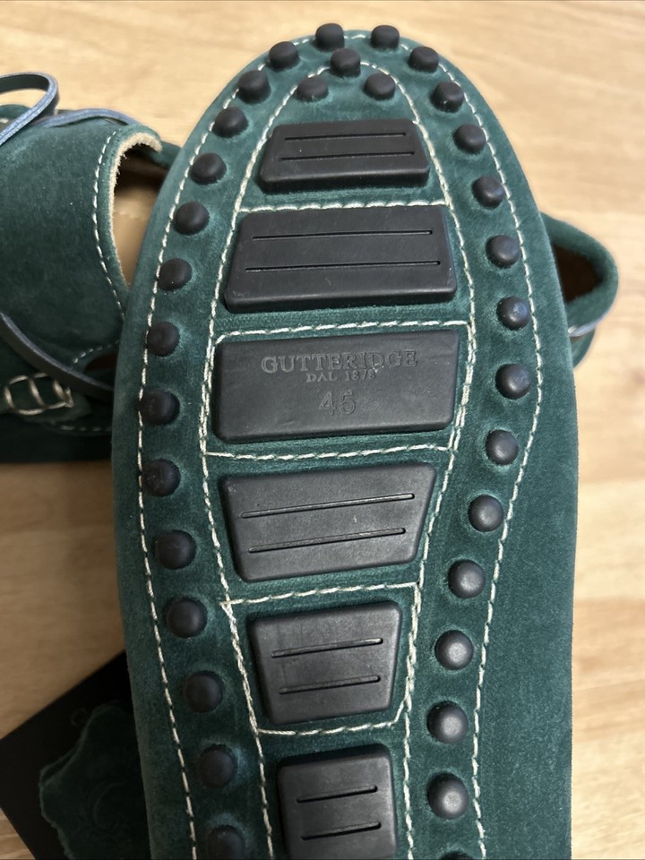 NWT Gutteridge Green Suede Moccasins Loafers Sz 45 Italy Men’s | eBay