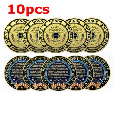 10pc Police Challenge Coin Deputy Sheriff Creed Law Enforcement ...