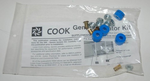 Cook Gemini Isolator Kit, GIK Ceiling Wall and Cabinet Fans, Loren Cook ...