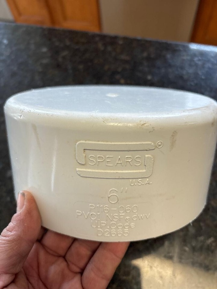 6" PVC slip on Cap 6 in Socket DWV PVC White 3-5/16 in Length 6" pvc ...