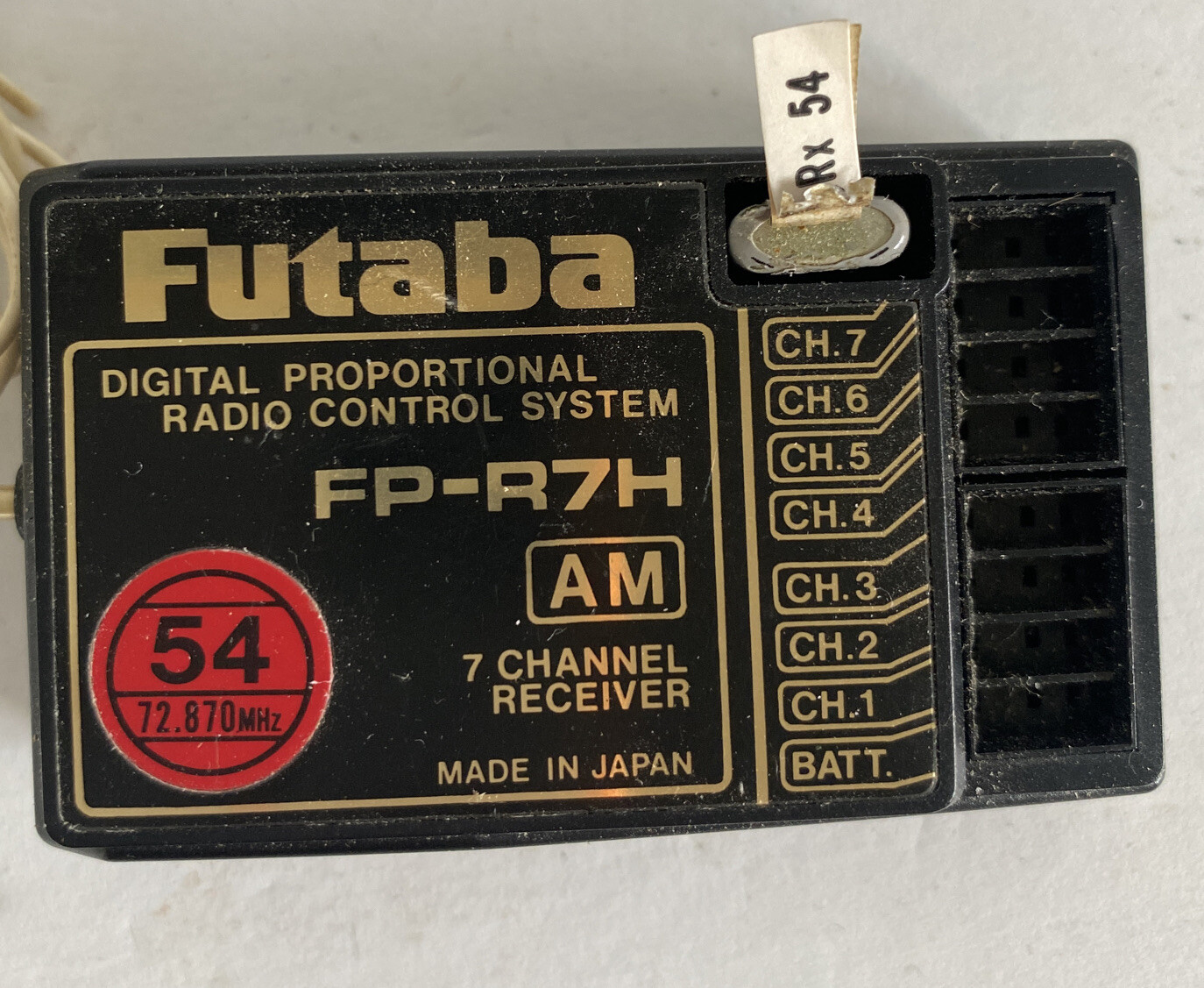 Futaba FP-R7H Digital Proportional 7 Channel 72Mhz Receiver #54 Crystal ...