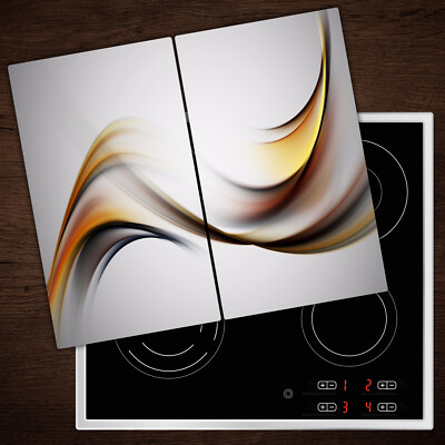 Glass Worktop Saver Ceramic Induction Hob Protector Cover Abstract Wave ...