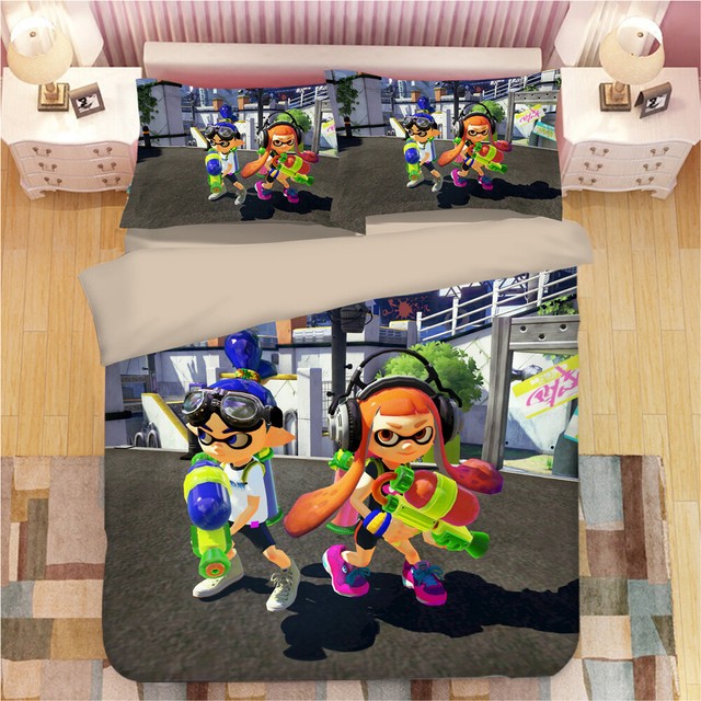 3D Splatoon Bedding Set Kids Duvet Cover Set Comforter Cover Pillowcase ...